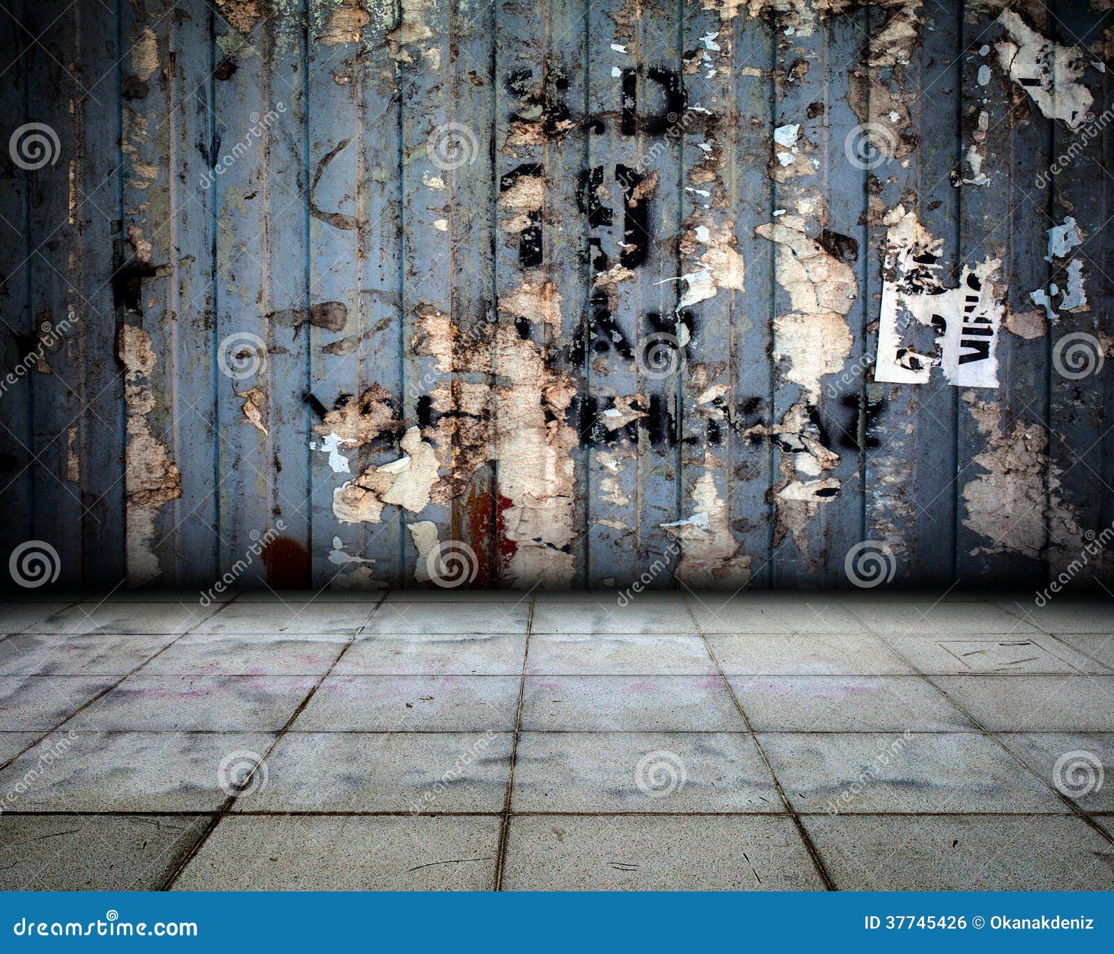 Grunge Metal Background Interior Stage Stock Photo - Image of ...