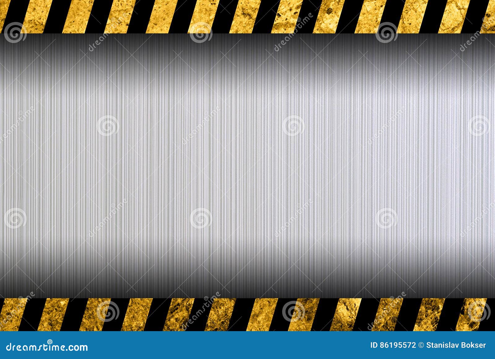 Grunge Metal Background with Warning Stripes Stock Illustration ...
