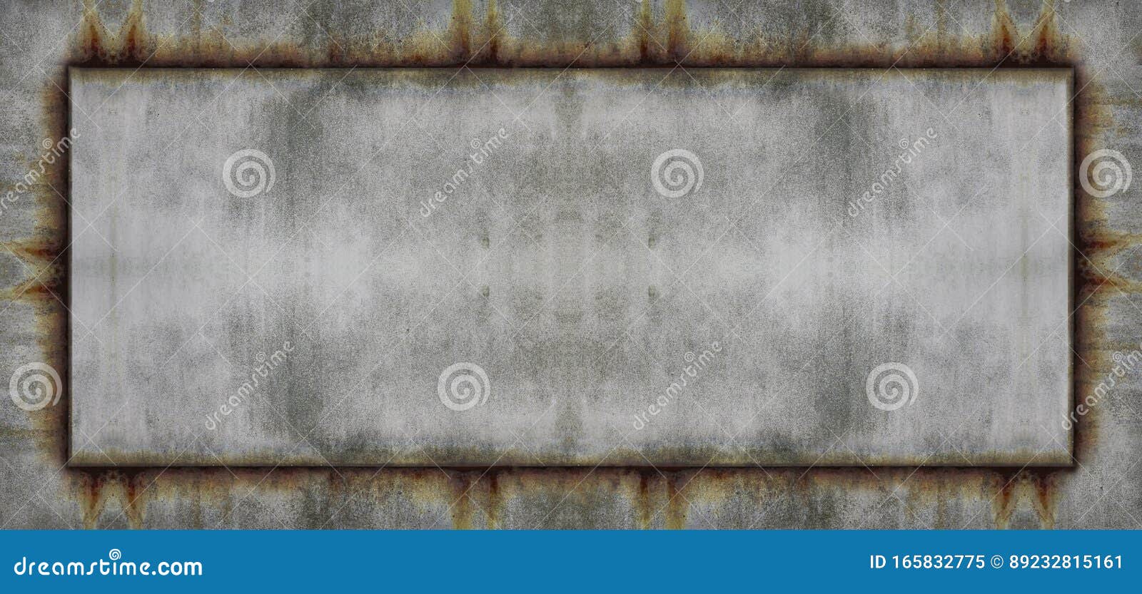Grunge Metal Plate with a Border of Rust. Stock Illustration ...