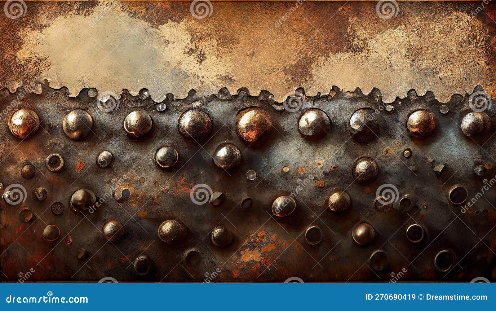 Grunge Metal Surface with Worn Rivets. Stock Illustration ...