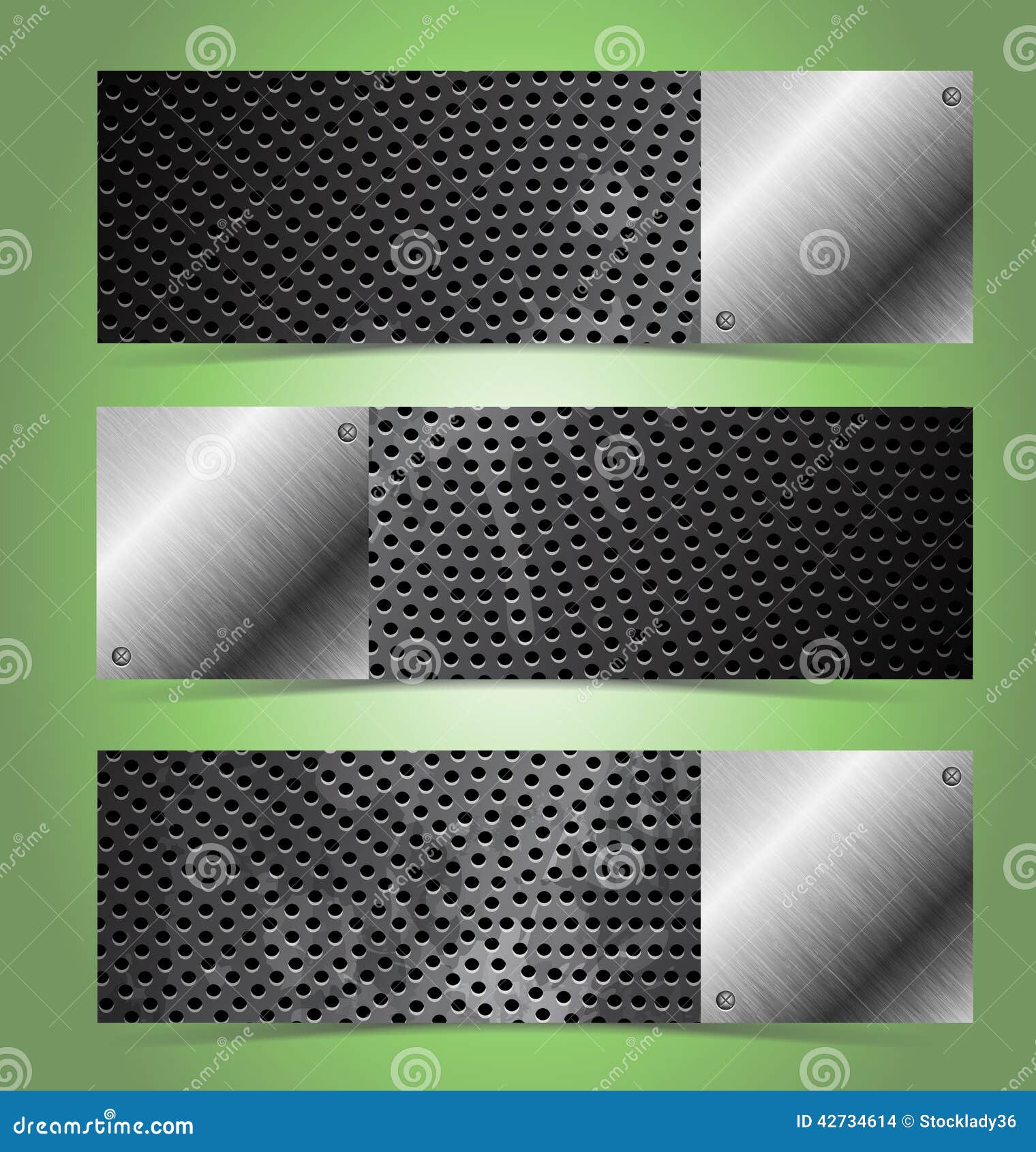 Grunge Metal Template Banners Stock Vector - Illustration of design ...