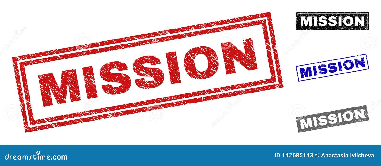 Grunge MISSION Scratched Rectangle Stamps Stock Vector - Illustration ...