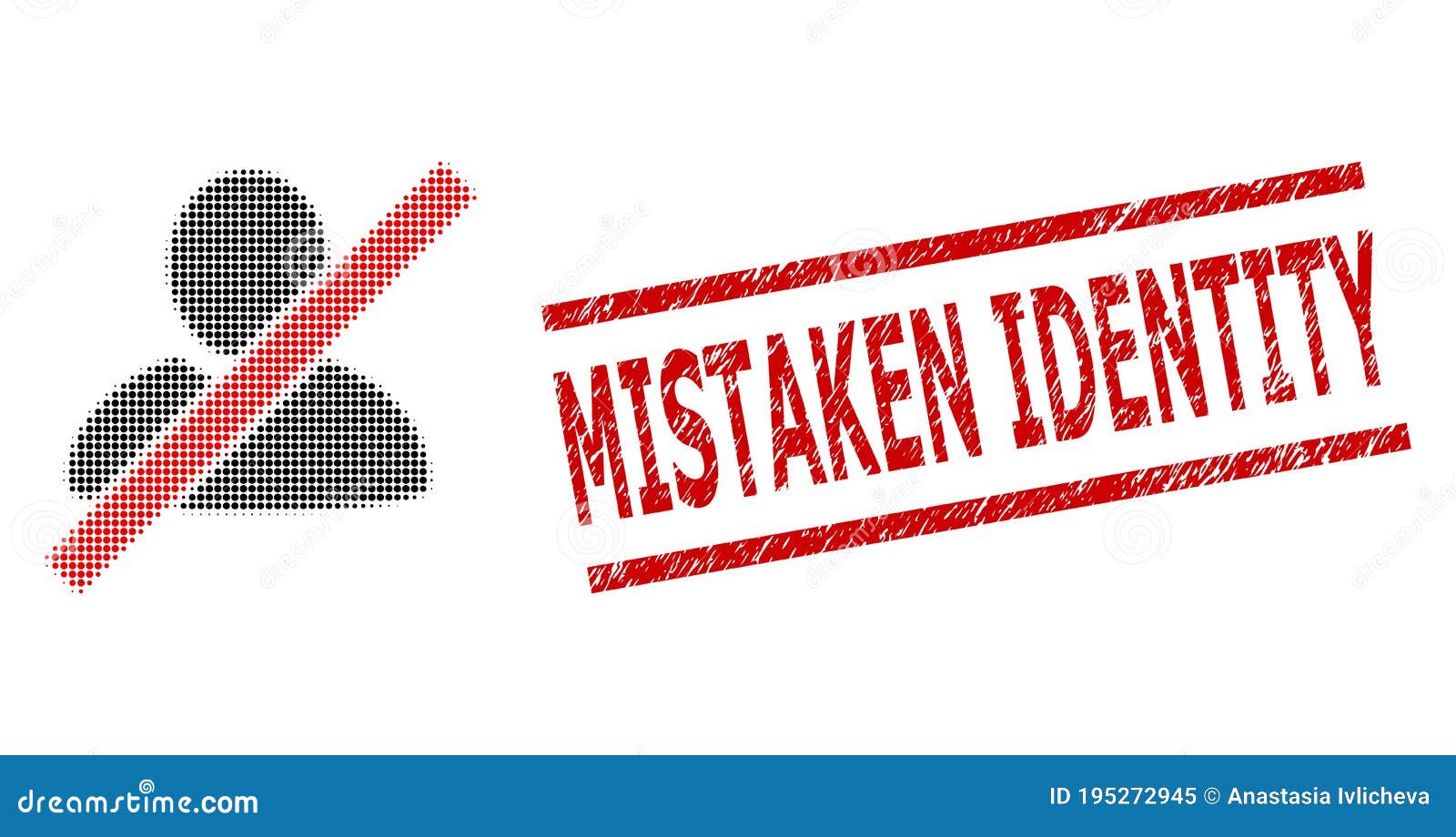 Grunge Mistaken Identity Stamp and Halftone Dotted Wrong User Stock ...