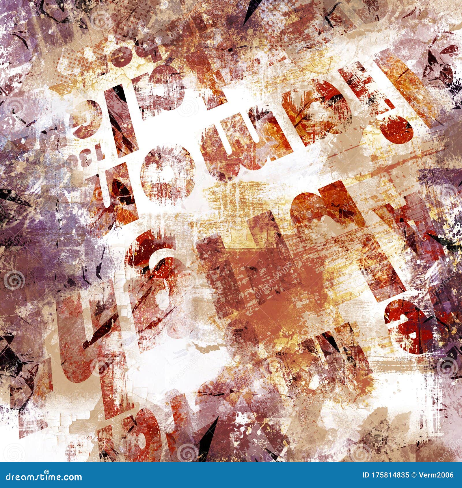 Grunge Collage with Typo Elements and Textured Background Stock ...