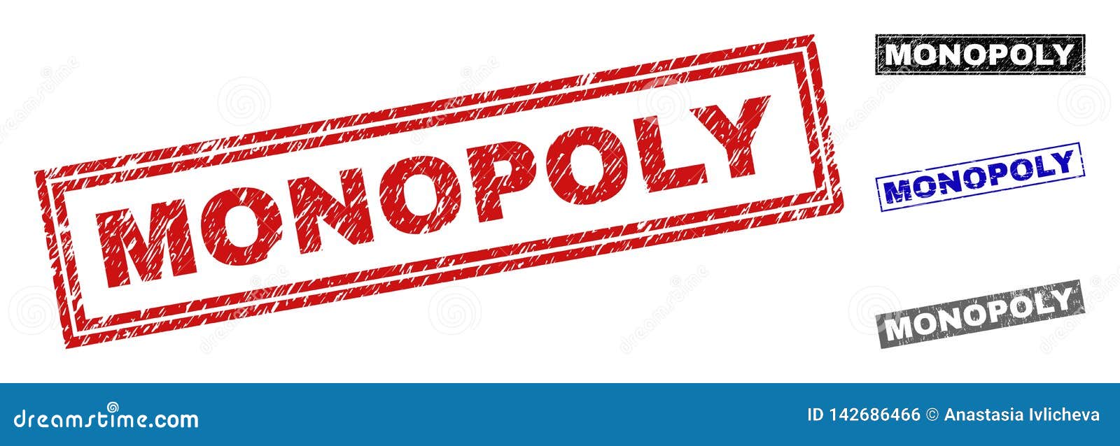 Monopoly Stamp On White Vector Illustration | CartoonDealer.com #142449778