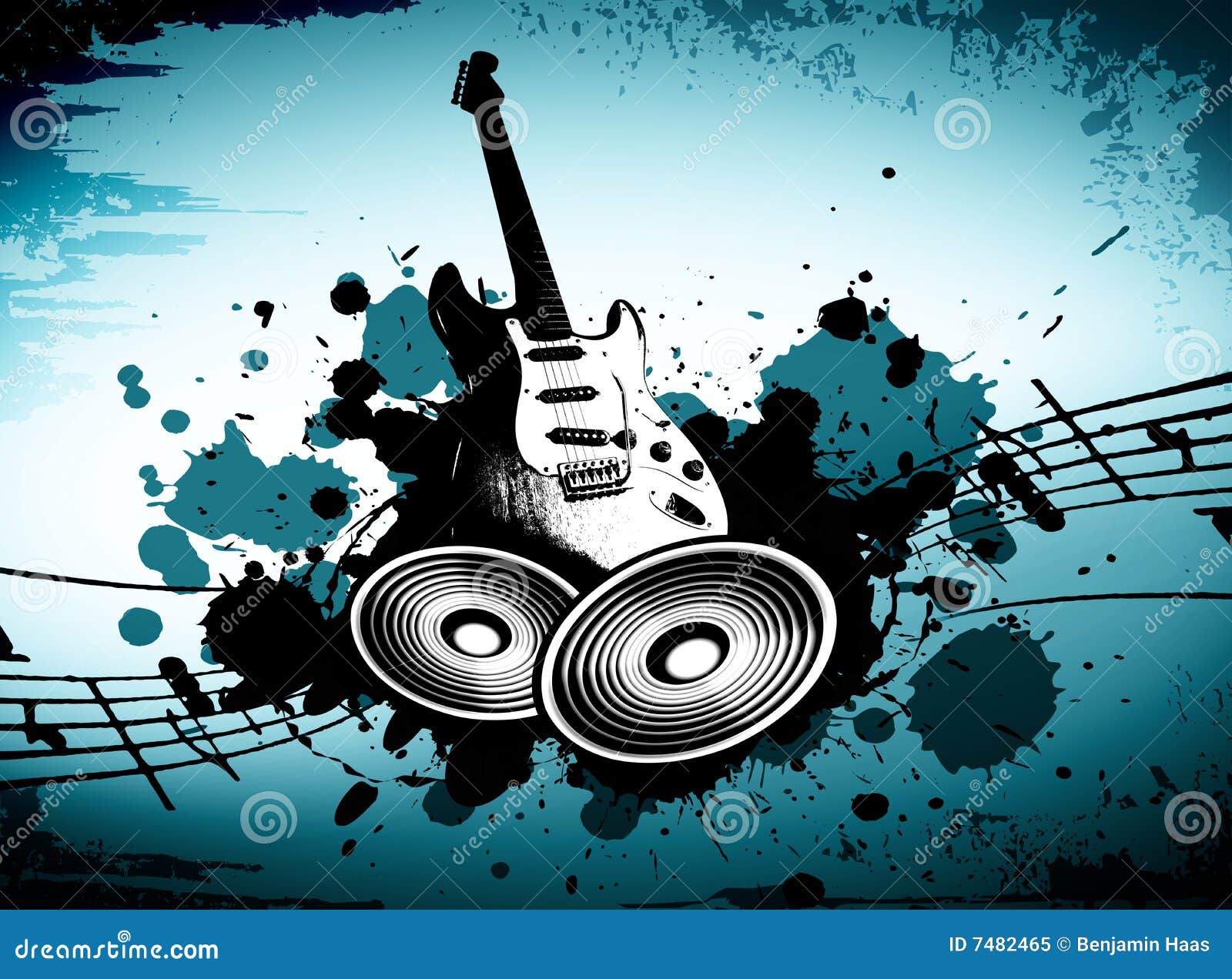 Grunge Music Background With Music Notes On Stave Stock Image ...