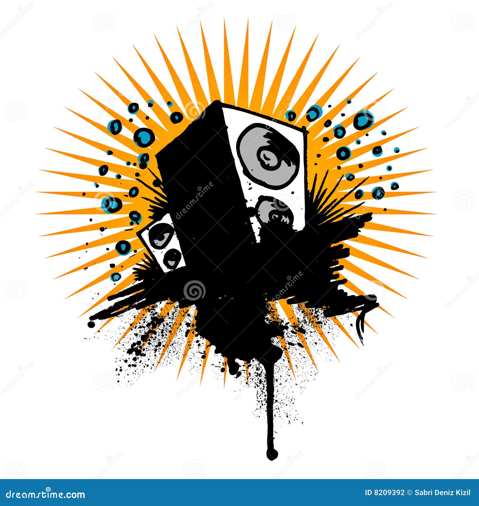 Grunge music background stock vector. Illustration of electronics - 8209392