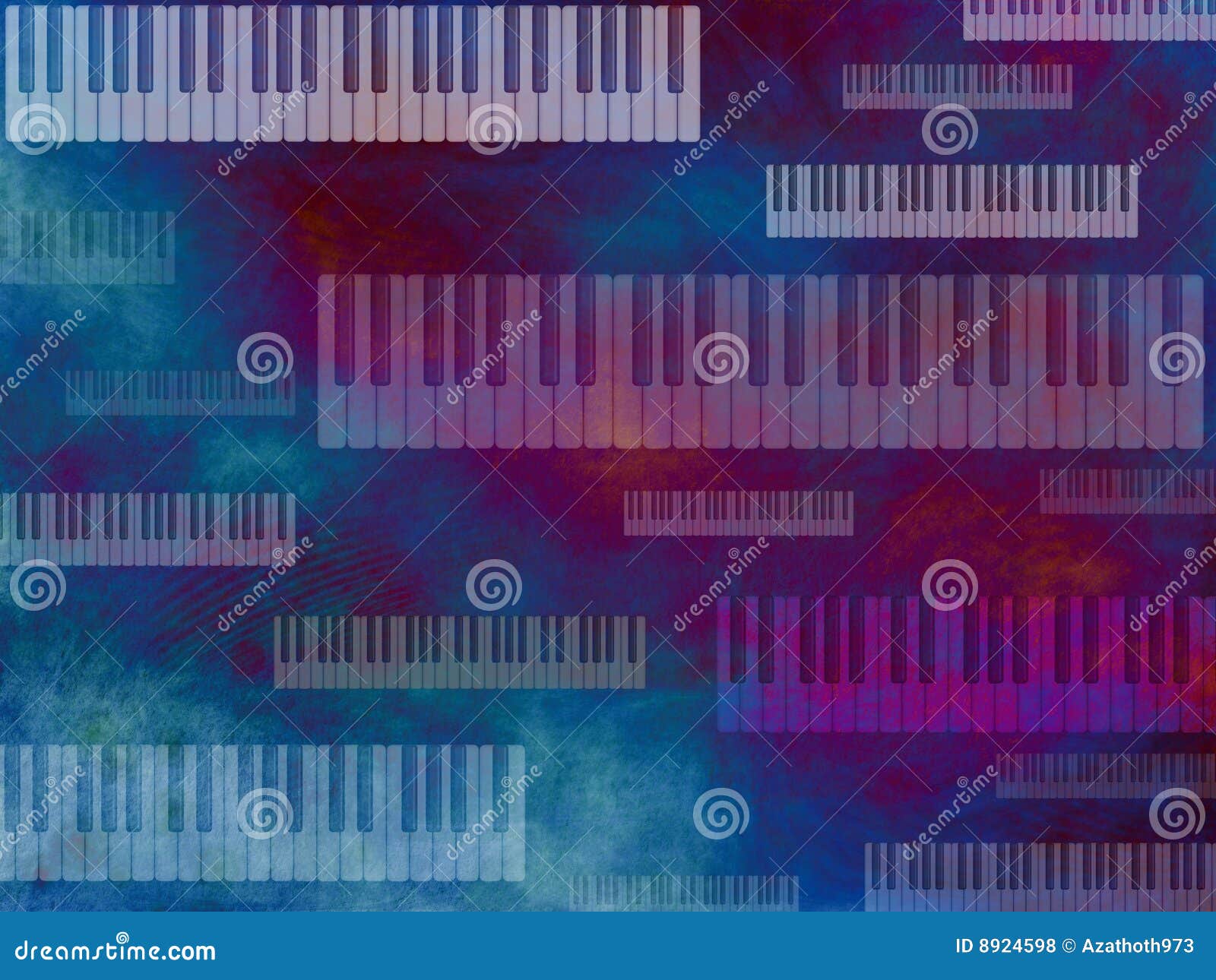 Grunge Music Dark Keyboard Background Stock Illustration - Illustration ...
