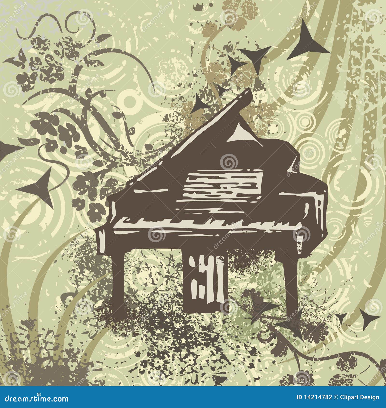 Grunge Music Instrument Background Stock Illustration - Illustration of ...