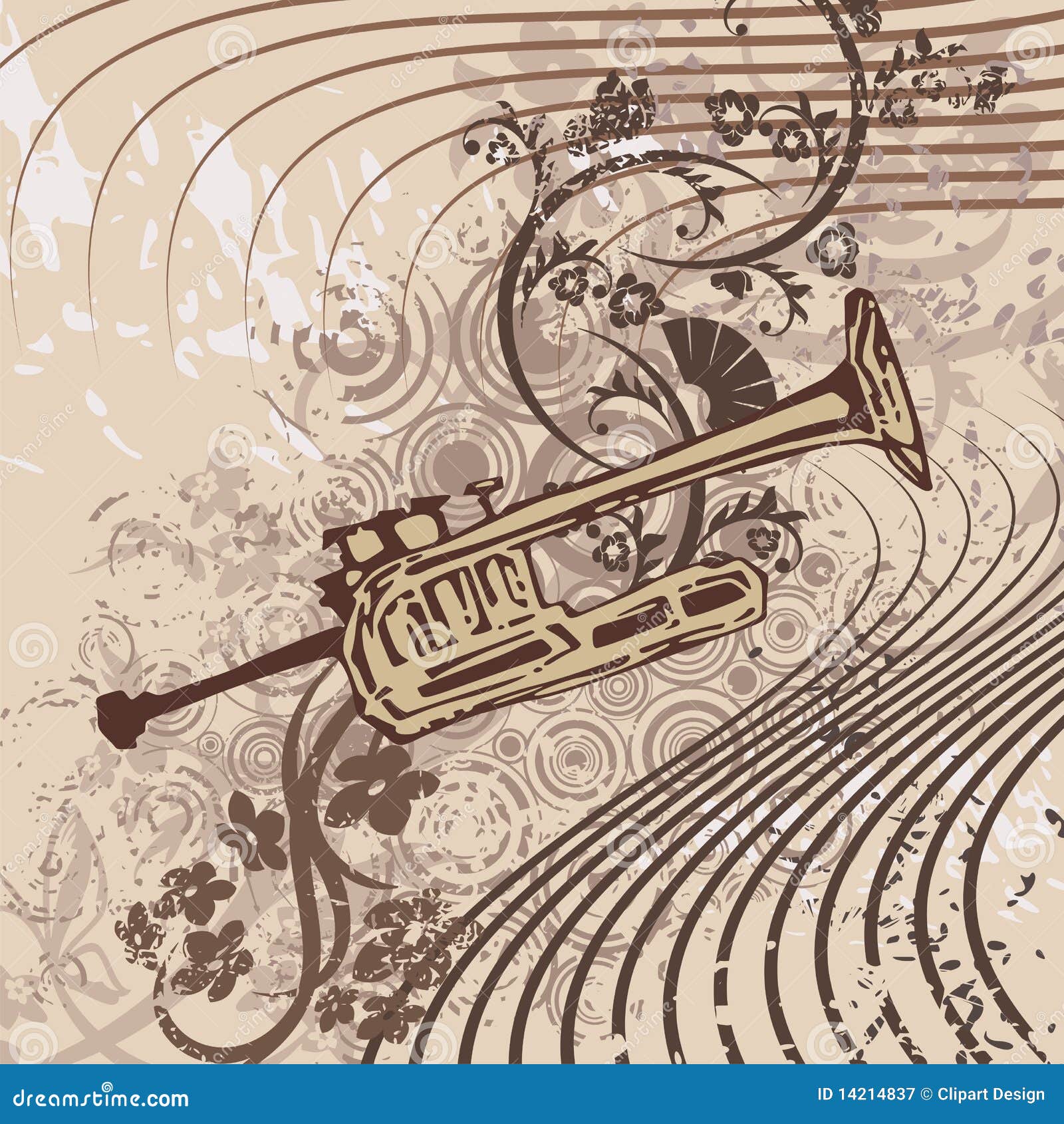 Grunge Music Instrument Background Stock Illustration - Illustration of ...
