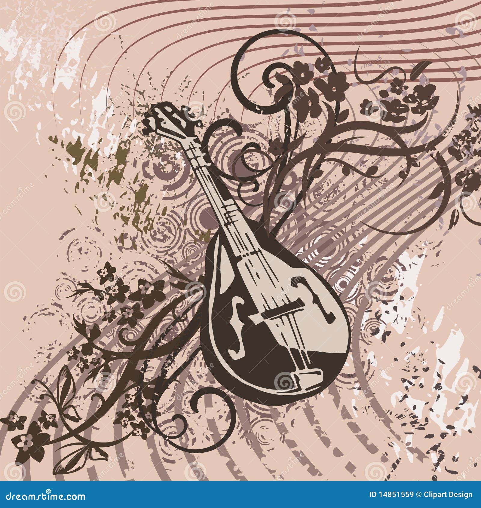 Grunge Music Instrument Background Stock Illustration - Illustration of ...