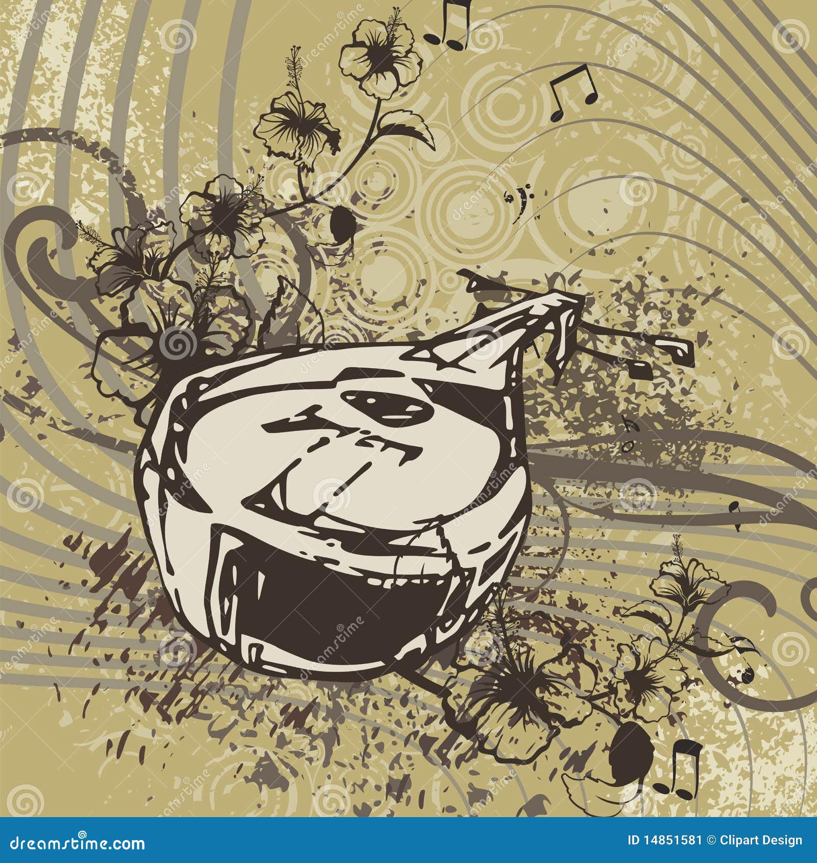 Grunge Music Instrument Background Stock Illustration - Illustration of ...