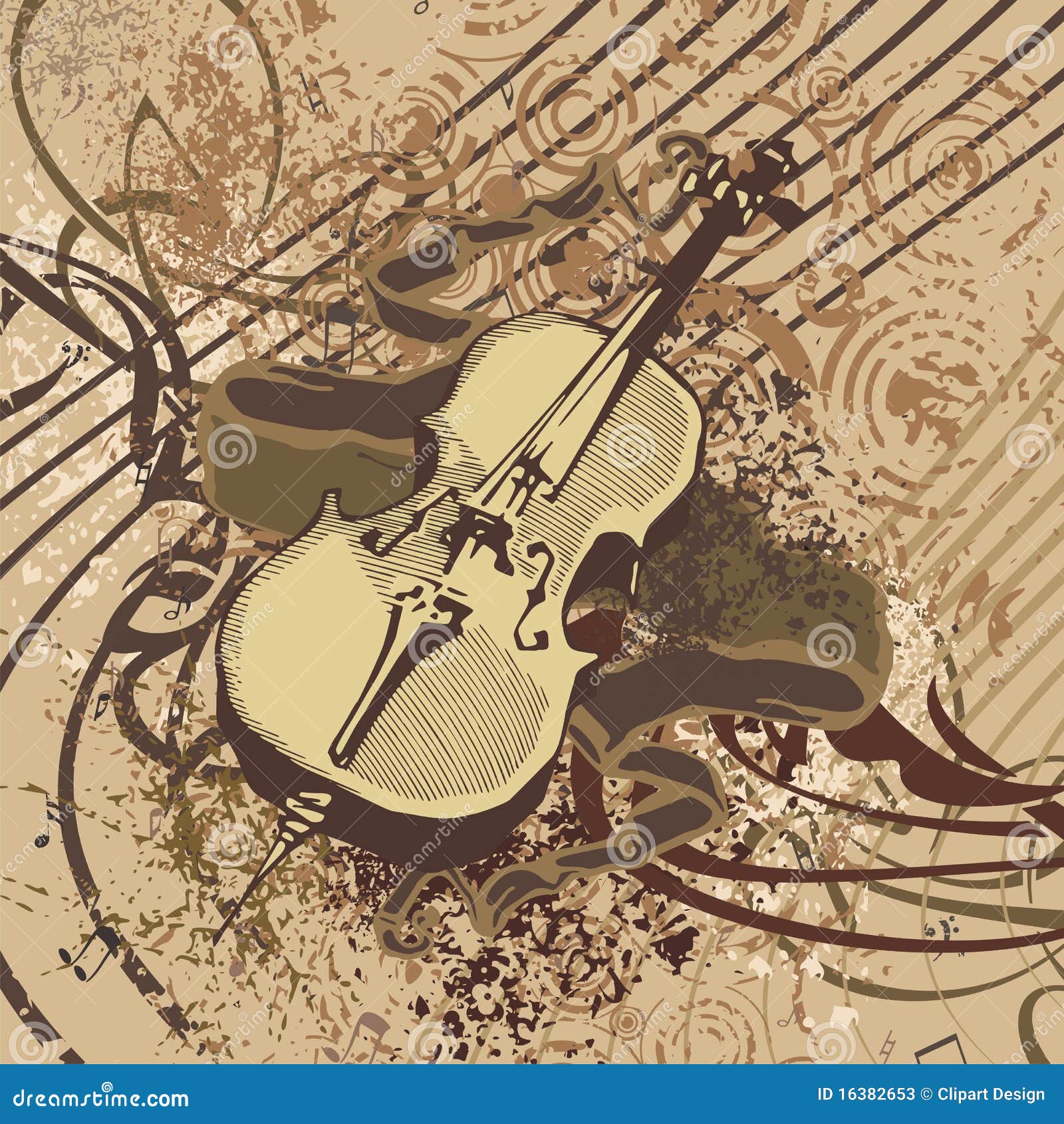 Grunge Music Instrument Background Stock Illustration - Illustration of ...