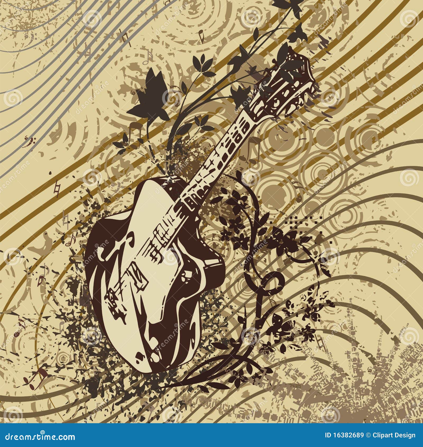 Grunge Music Instrument Background Stock Illustration - Illustration of ...