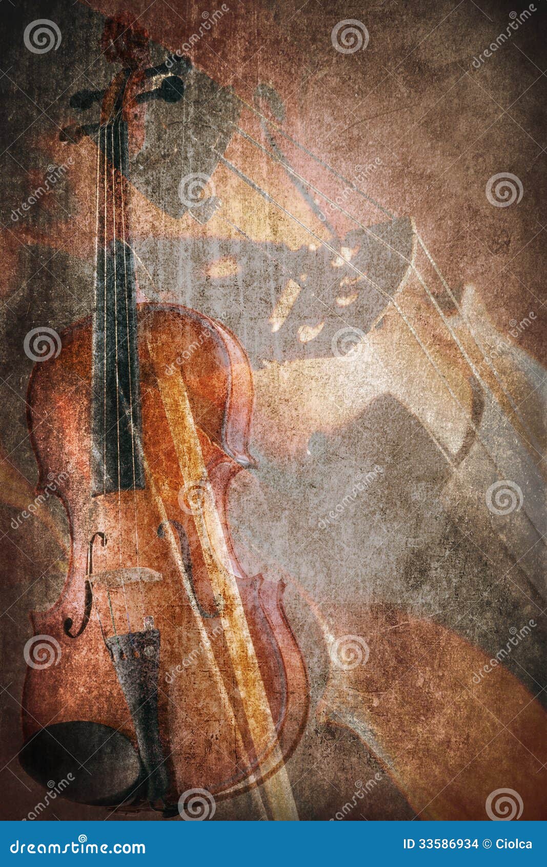 Grunge music instrument stock illustration. Illustration of conceptual ...