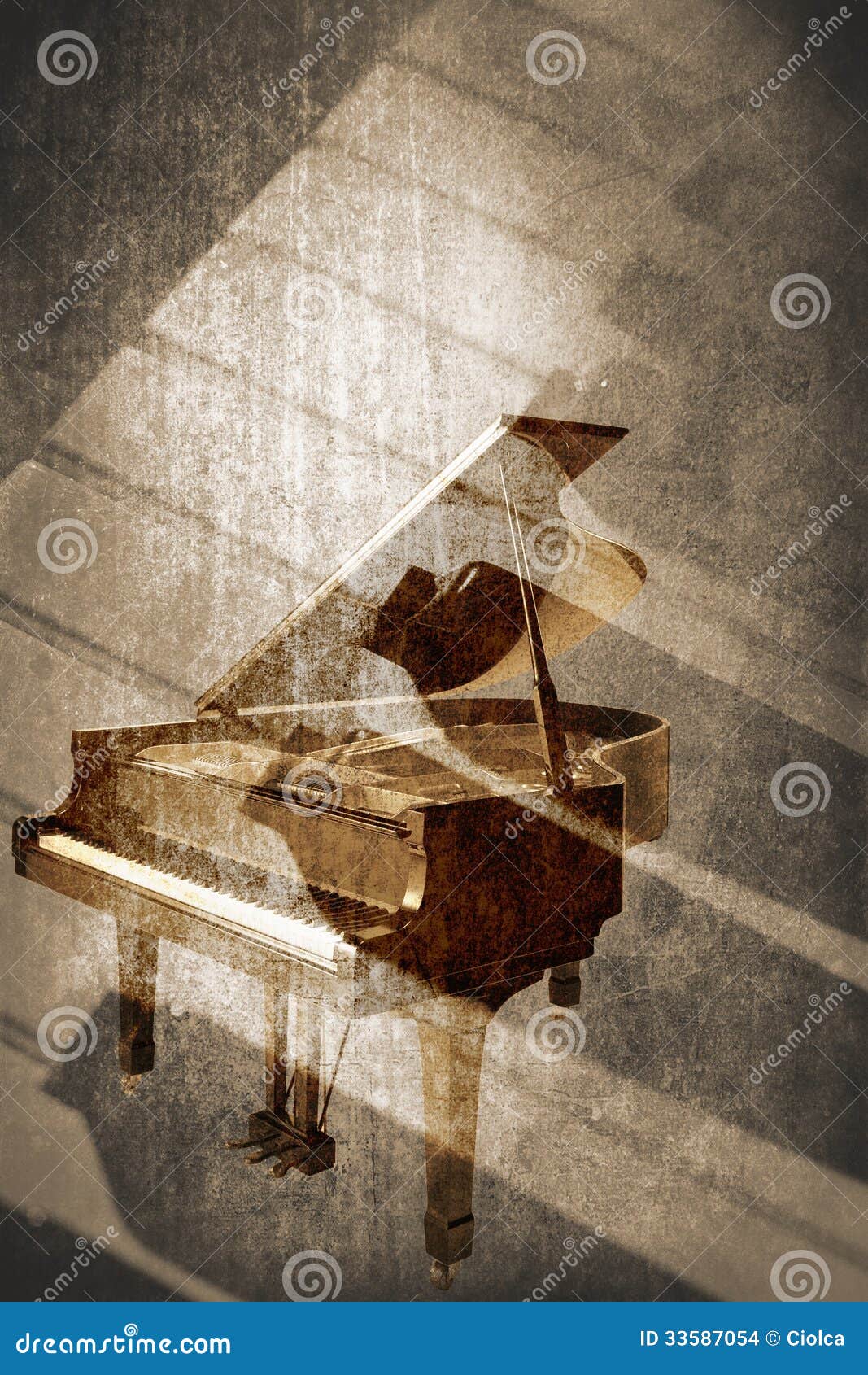 Grunge music instrument stock illustration. Illustration of blazing ...