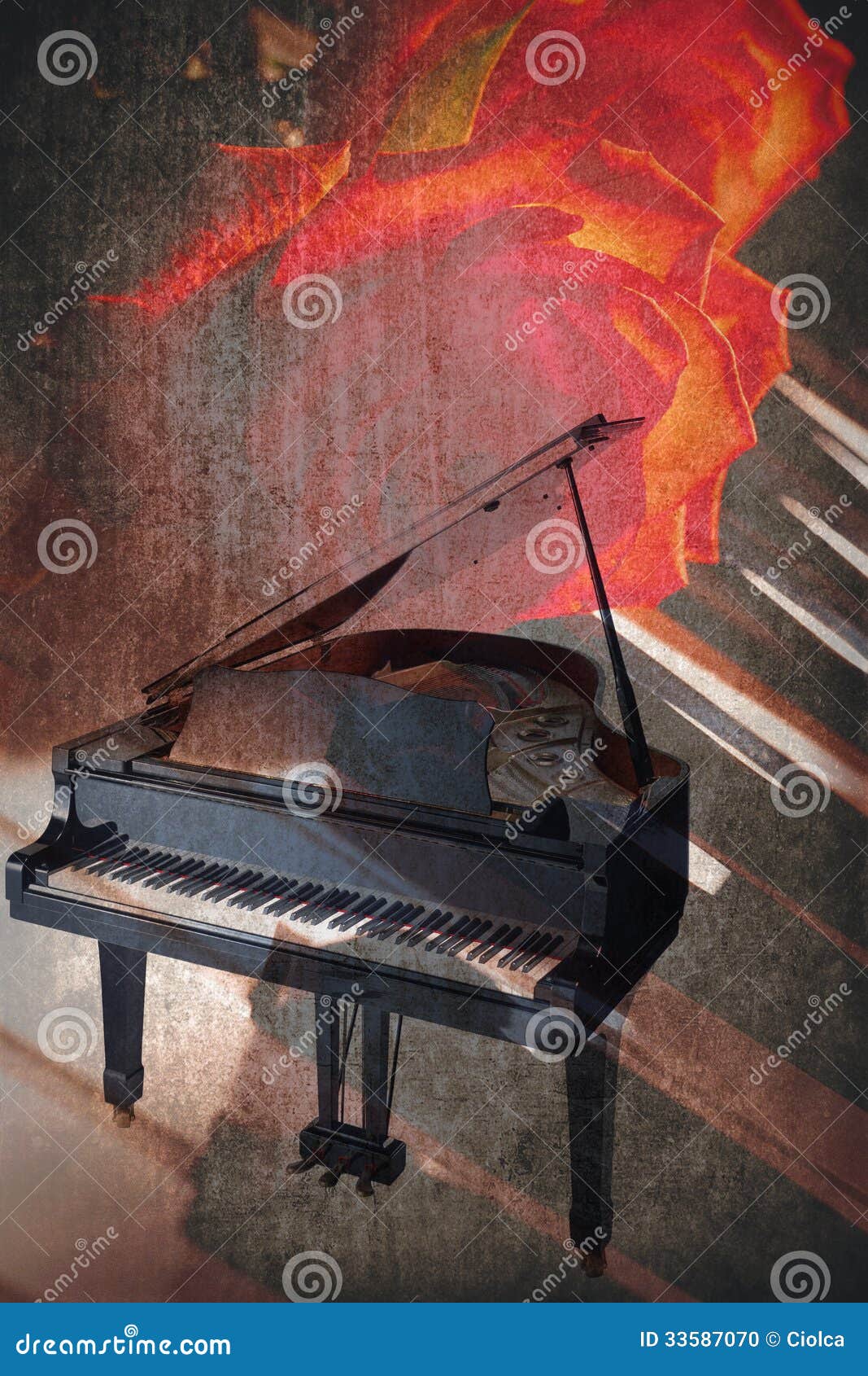 Grunge music instrument stock illustration. Illustration of background ...