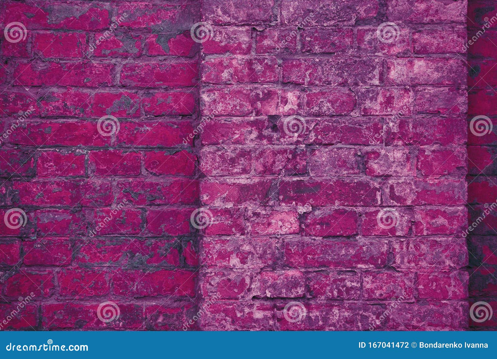 Grunge Neon Pink Brick Wall Texture Background. Stock Photo - Image of ...
