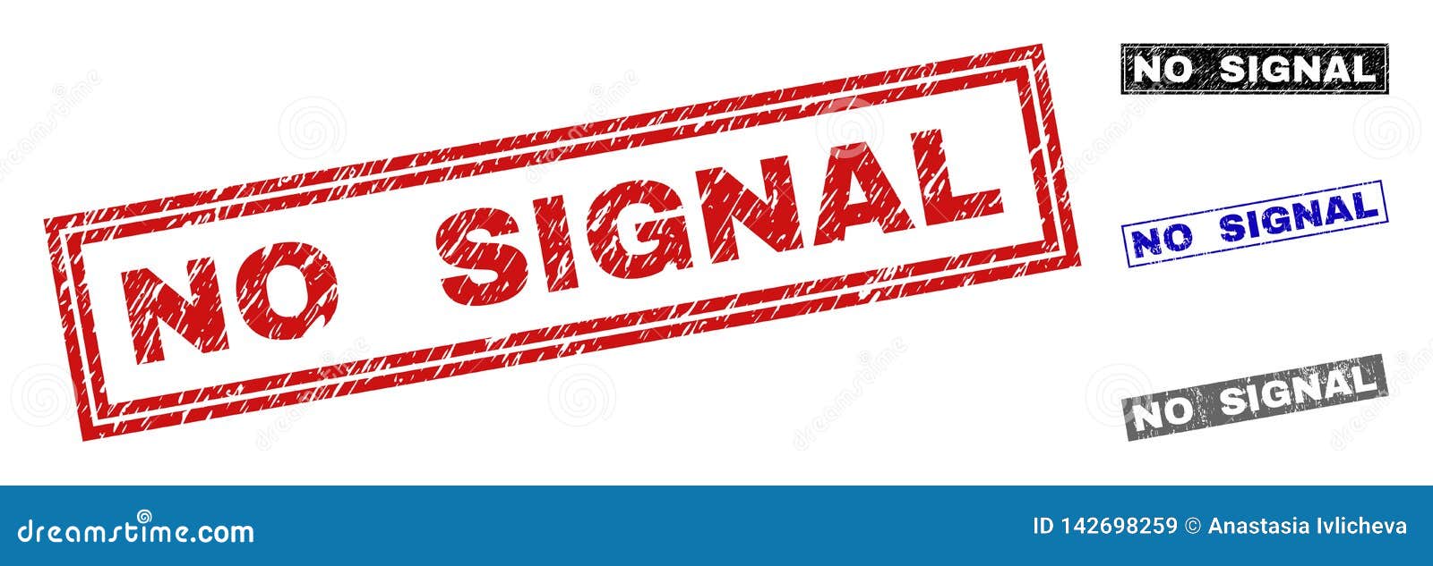 Grunge NO SIGNAL Textured Rectangle Stamp Seals Stock Vector ...