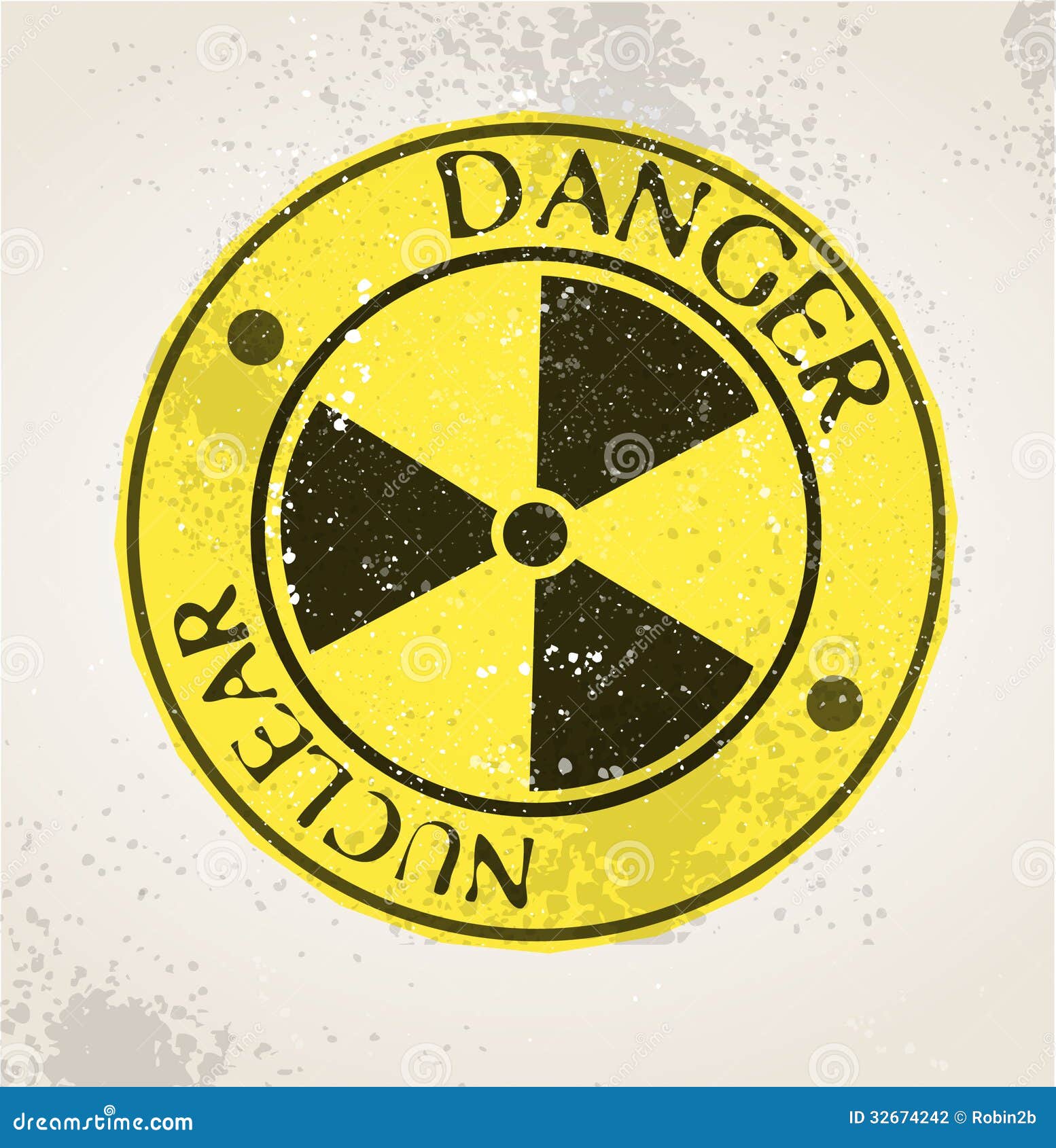 Grunge nuclear sign stock vector. Illustration of attention - 32674242