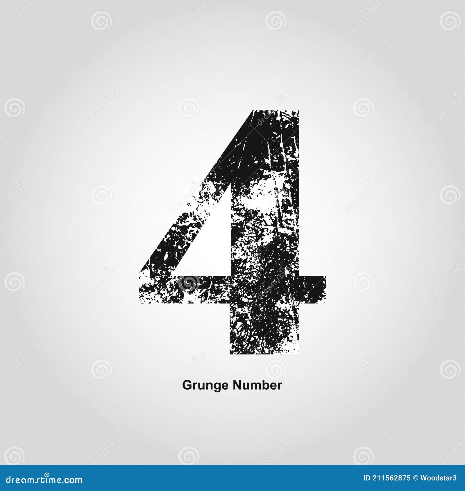 Grunge Number One. Distress Damaged Object. Vector Illustration Stock ...