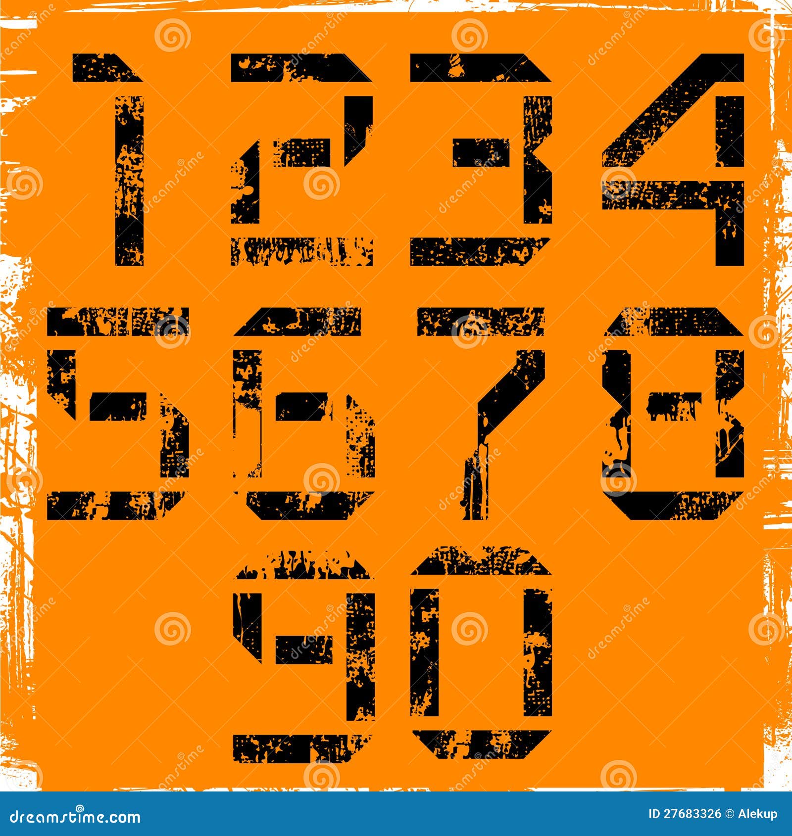 Grunge numbers stock vector. Illustration of read, numbers - 27683326