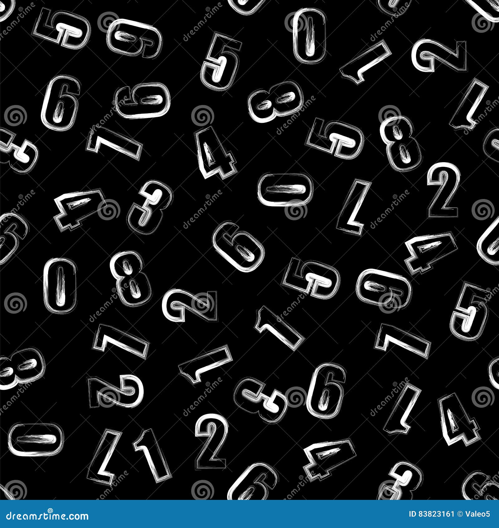 Grunge Numbers Seamless Pattern Stock Vector - Illustration of ...