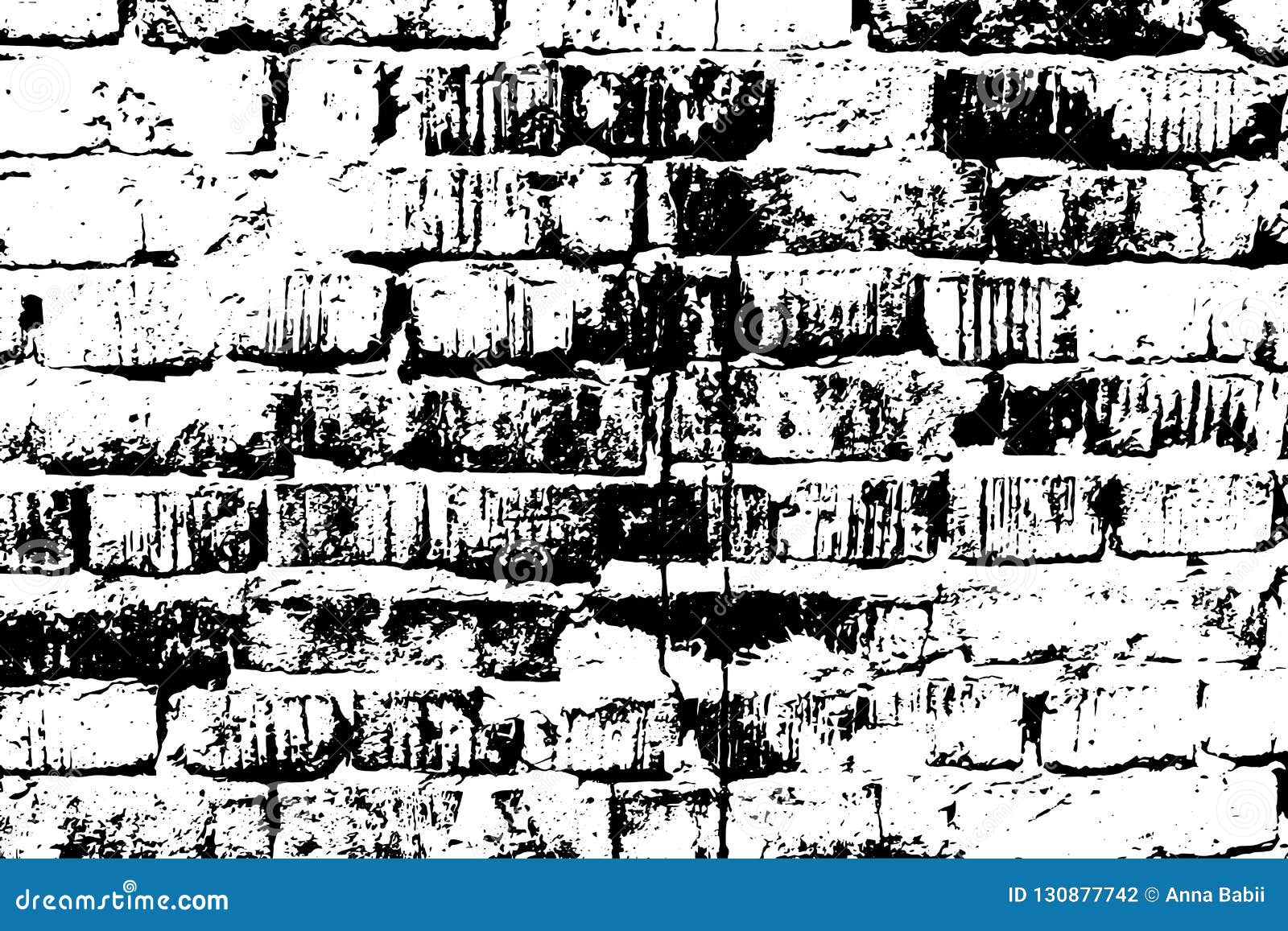 Grunge Old Brick Texture. Vector Black and White Illustration Stock ...