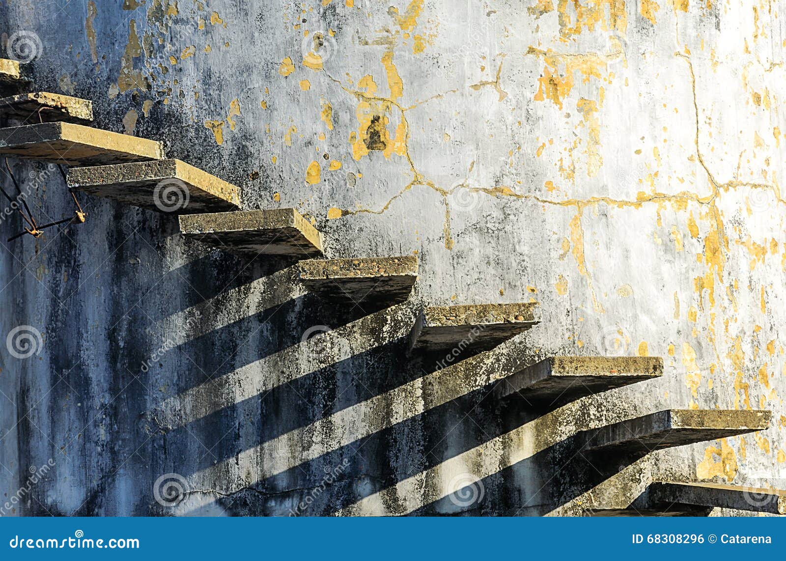 Grunge Old Concrete Stairs. Stock Photo - Image of cracked, pathway ...