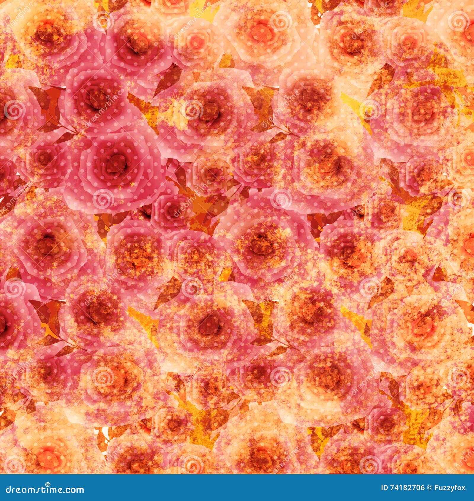 Grunge Old Roses Floral Pattern Background Stock Illustration ...