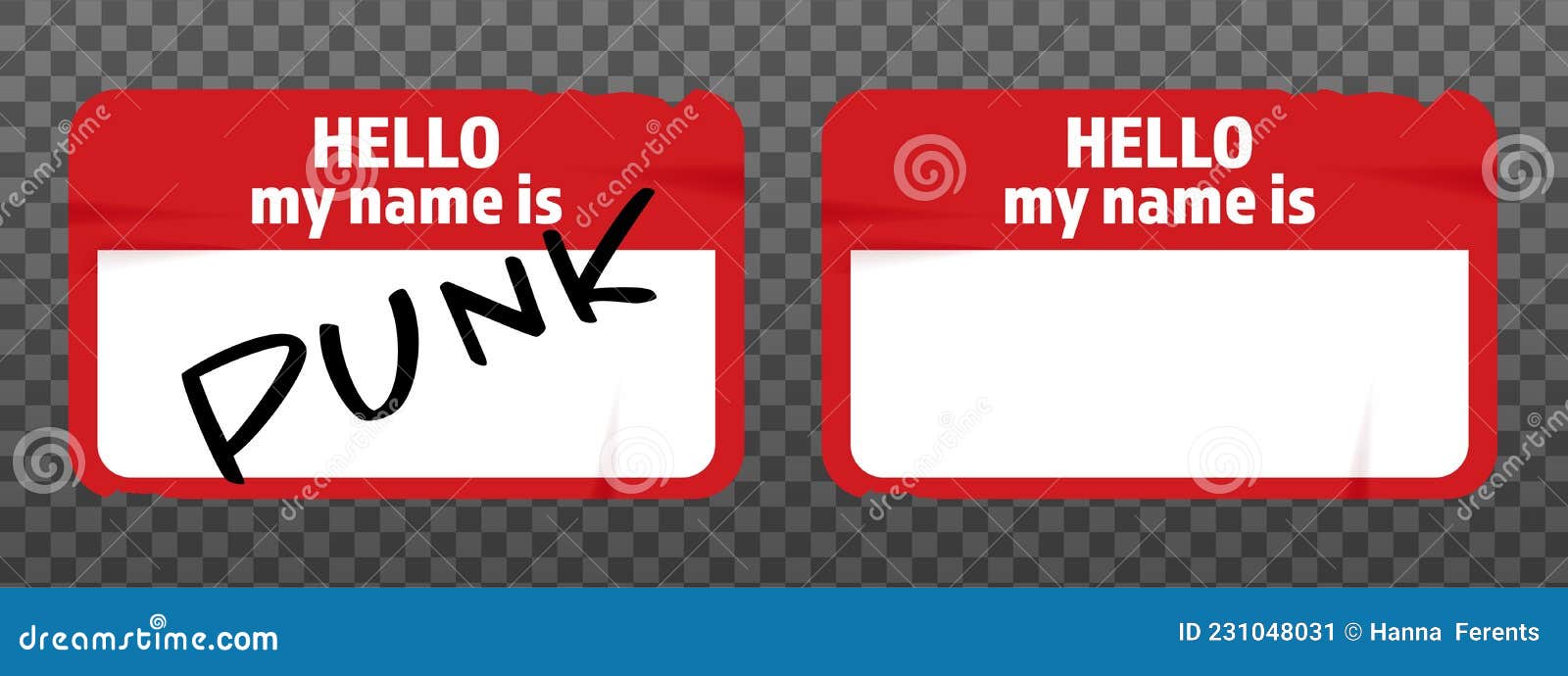 Grunge Old Vector Sticker - Hello My Name is - Card Template. Stock ...