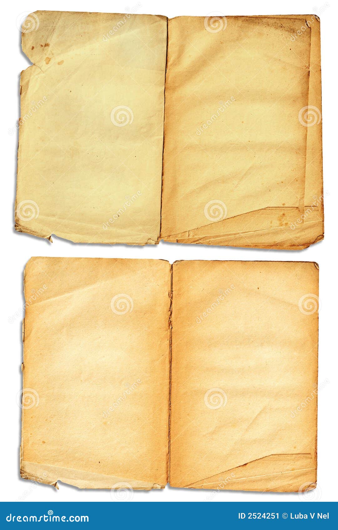 Grunge open book pages stock image. Image of crease, folded - 2524251