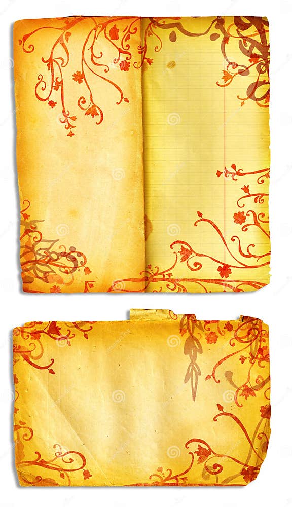 Grunge open book pages stock illustration. Illustration of flores - 2581178