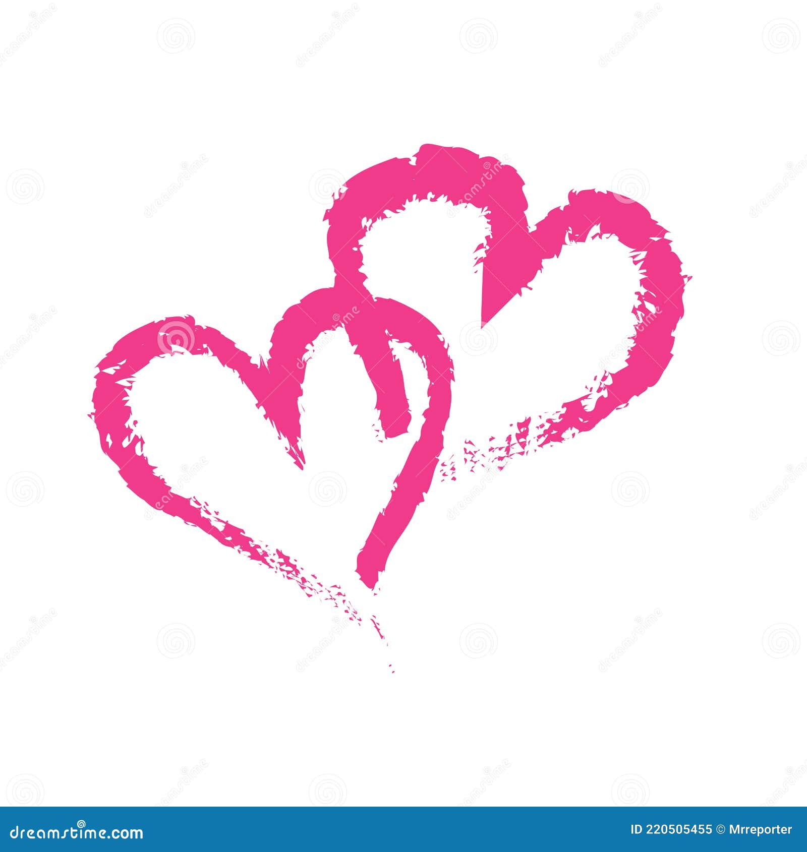 Coupled united hearts stock vector. Illustration of pair - 220505455