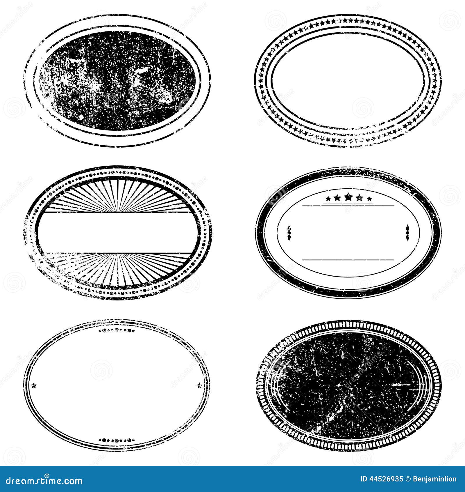 Grunge Oval Stamp Set stock vector. Illustration of decorative - 44526935