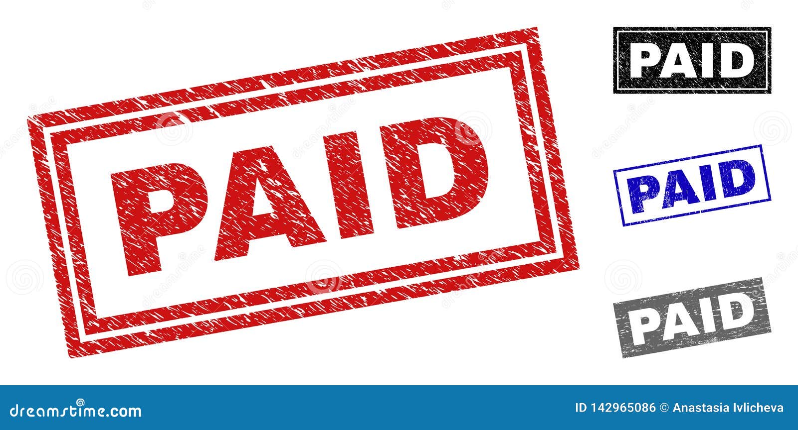 Grunge PAID Scratched Rectangle Stamps Stock Vector - Illustration of ...