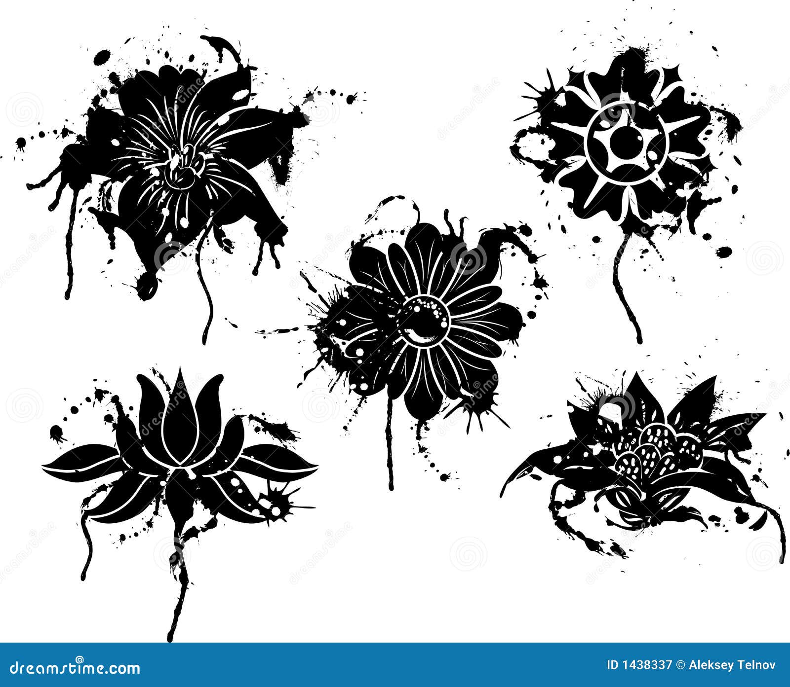 Grunge Paint Flower, Element for Design, Vector Stock Vector ...