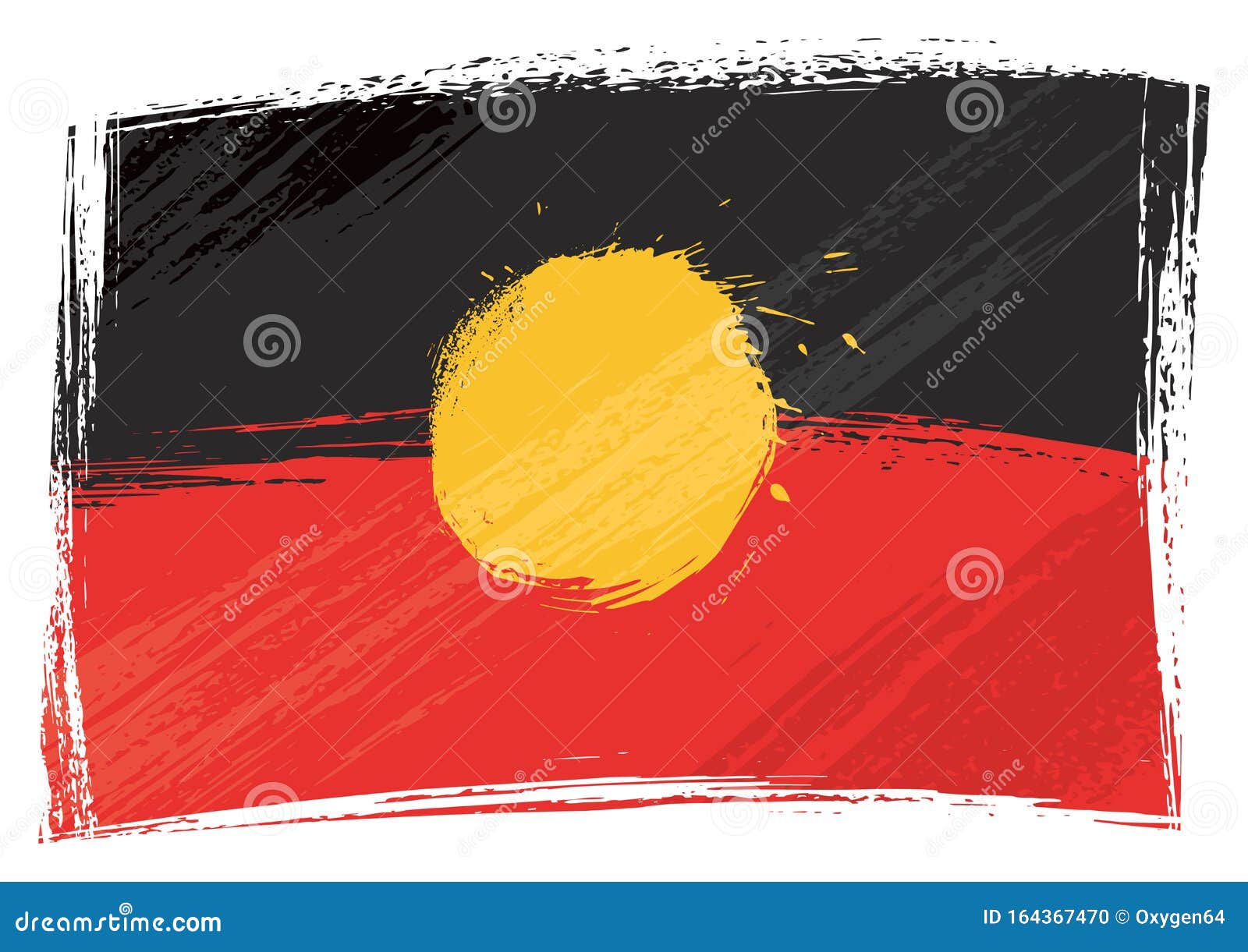 Grunge Painted Aboriginal Flag Stock Vector - Illustration of tribes ...