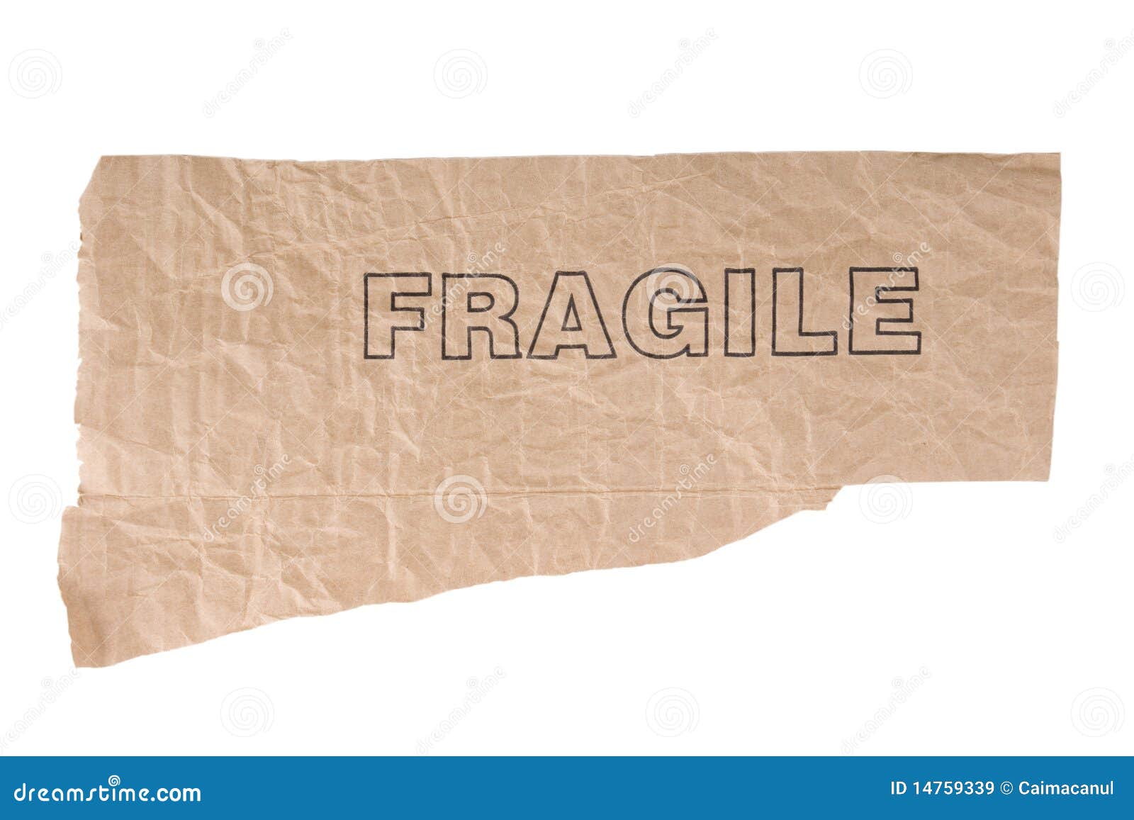 Grunge Paper with Fragil Text Stock Image - Image of isolated, brown ...