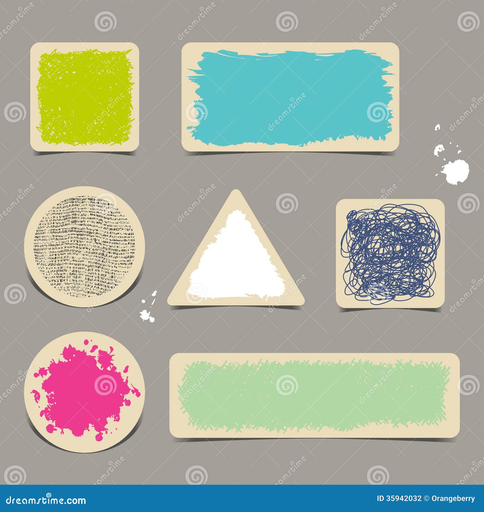 Grunge paper labels stock vector. Illustration of dash - 35942032
