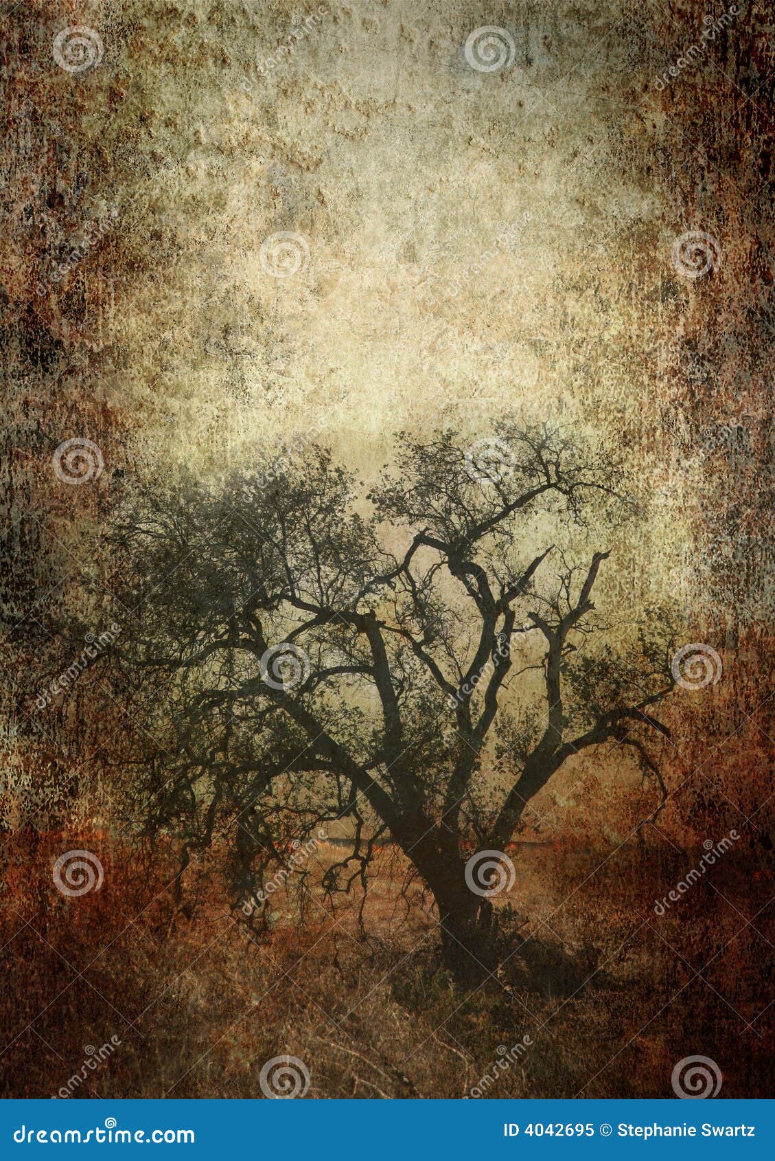 Grunge paper oak tree stock illustration. Illustration of border - 4042695