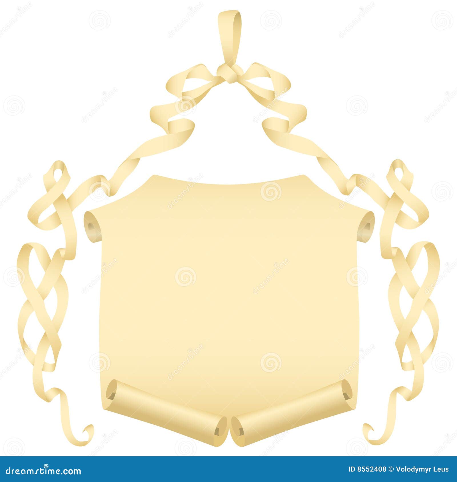 Grunge Paper Ribbon with Bow and Scroll Stock Vector - Illustration of ...