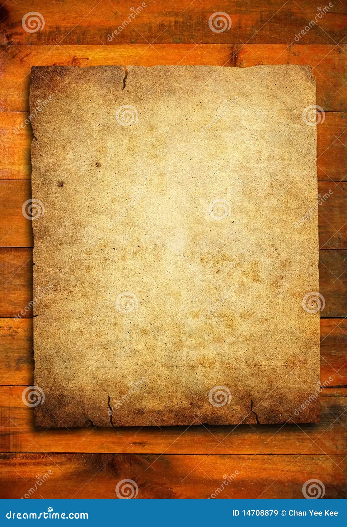 Grunge Paper On Wood Plank Stock Photo | CartoonDealer.com #14708879