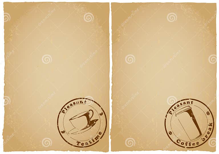 Grunge Papers Form Menu for Tea, Coffee Stock Vector - Illustration of ...
