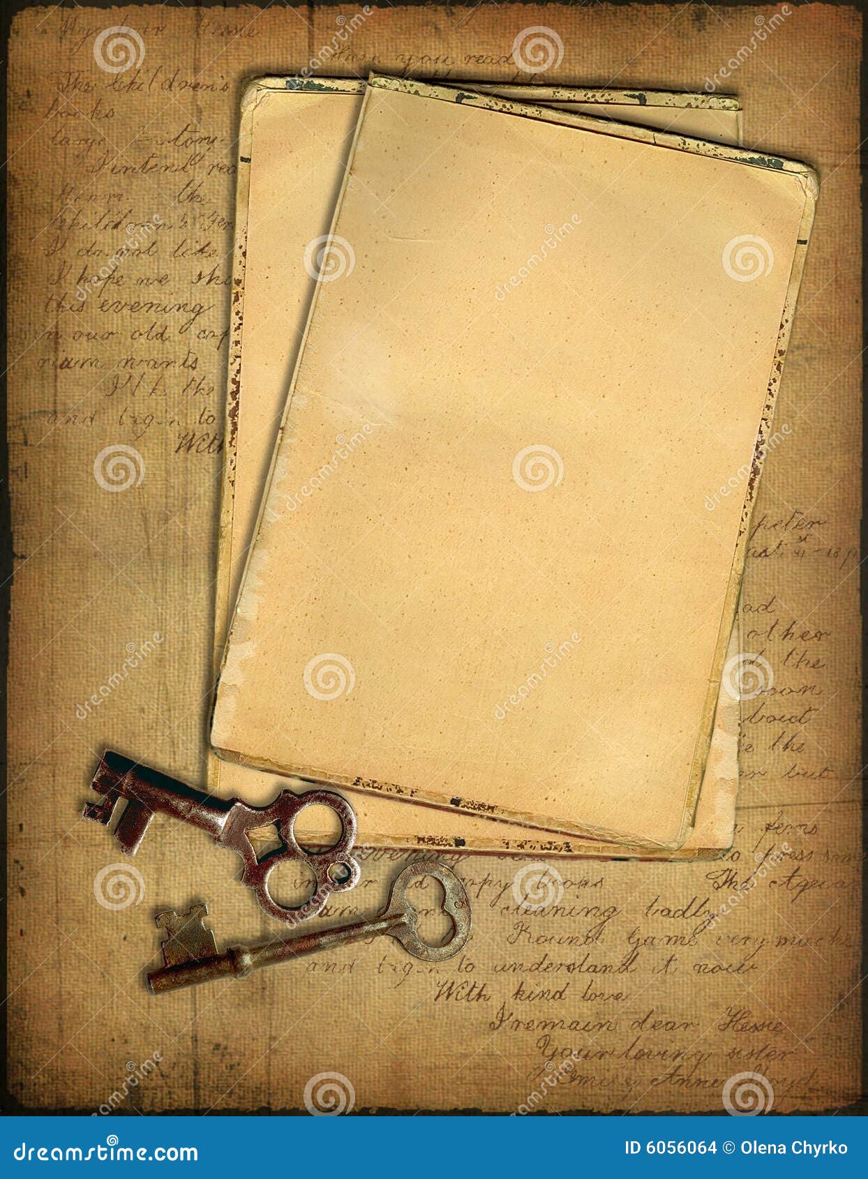 Grunge papers and keys stock illustration. Illustration of framework ...