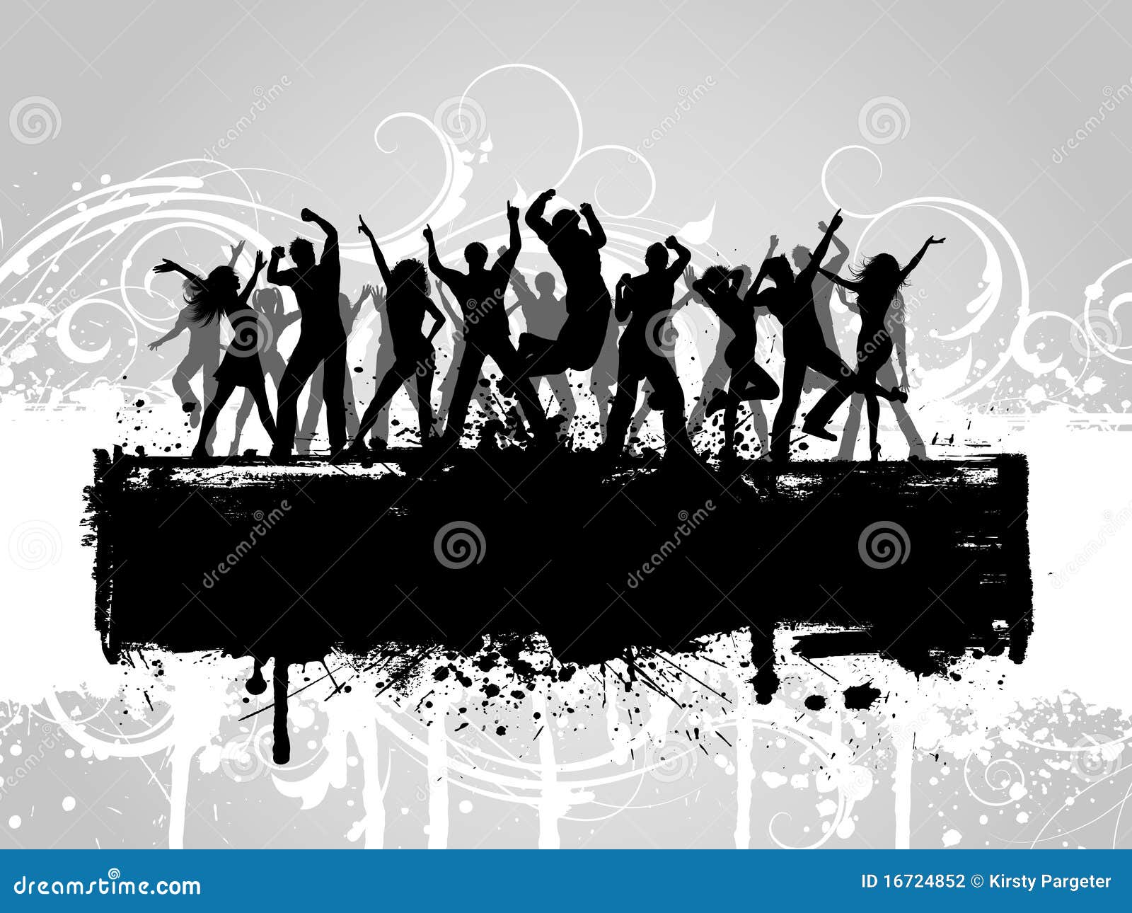 Grunge party background stock vector. Illustration of woman - 16724852
