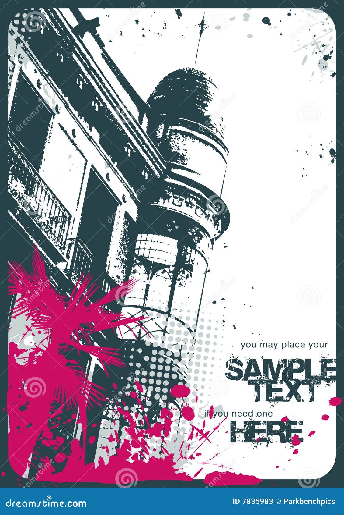 Grunge party flyer design stock vector. Illustration of grunge - 7835983