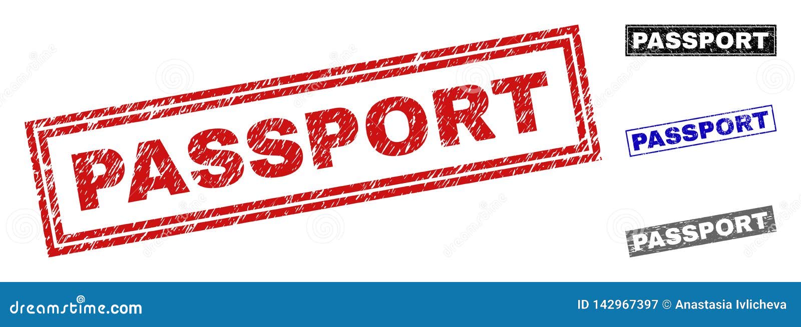 Grunge PASSPORT Textured Rectangle Stamps Stock Vector - Illustration ...