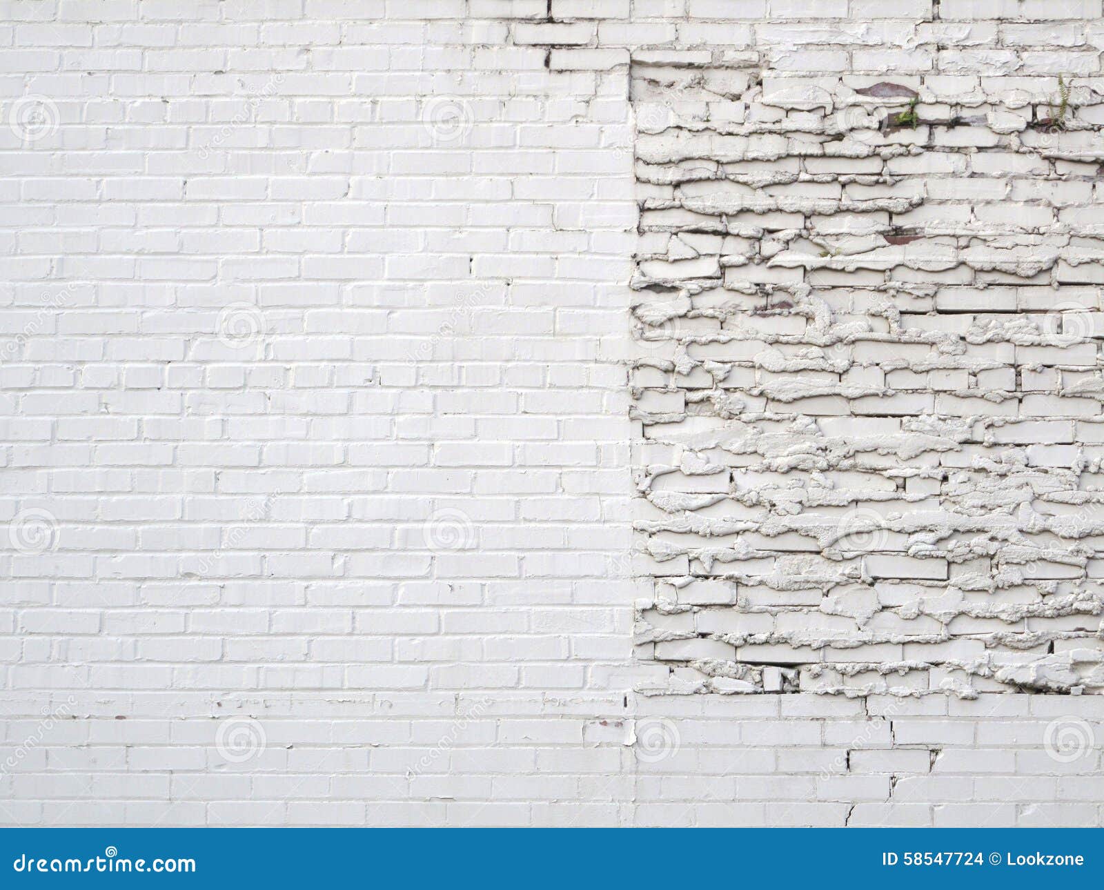 Grunge Patch White Brick Wall. Stock Photo - Image of grout, exposed ...