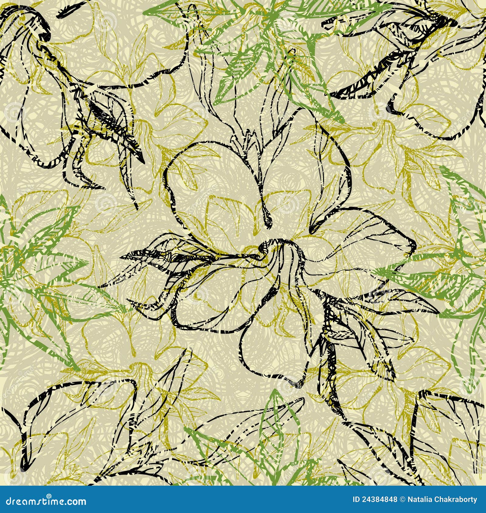 Grunge Pattern with Flowers Stock Vector - Illustration of colorful ...